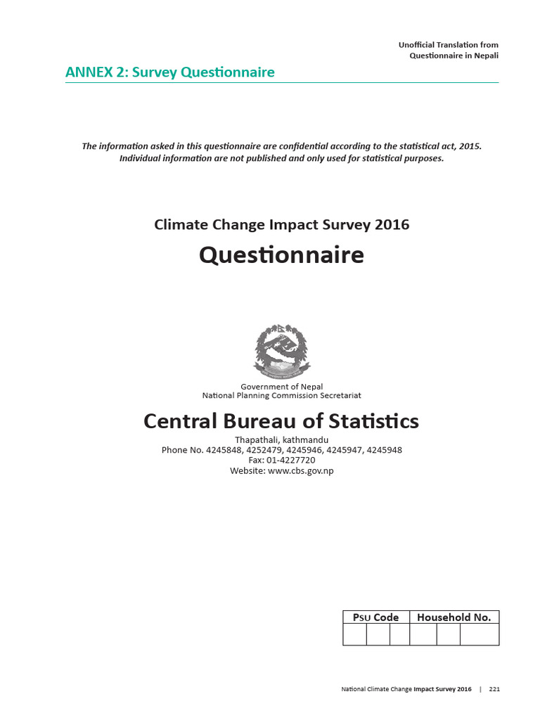 Nepal Climate Change Impact Survey 2016 | PDF | Flood | Natural Disasters
