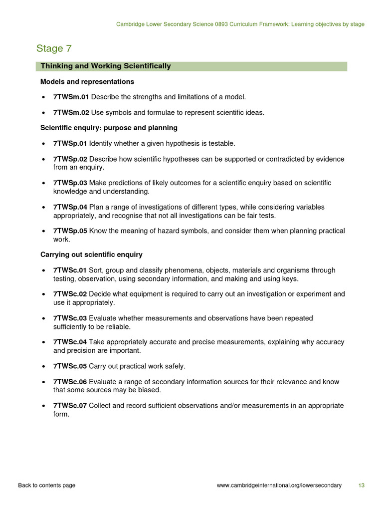 Stage 7 Biology Curriculum Overview | PDF | Scientific Method | Cell ...
