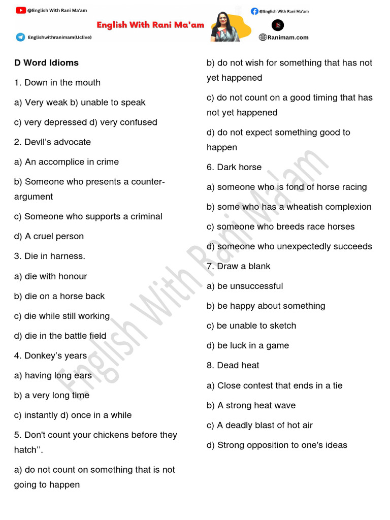 D Word With Ans | PDF