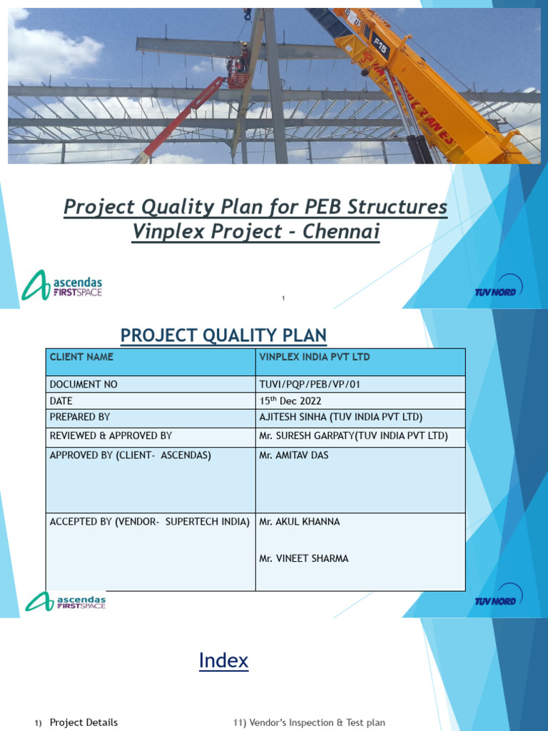 Project Quality Plan for PEB Structures | PDF | Nondestructive Testing ...
