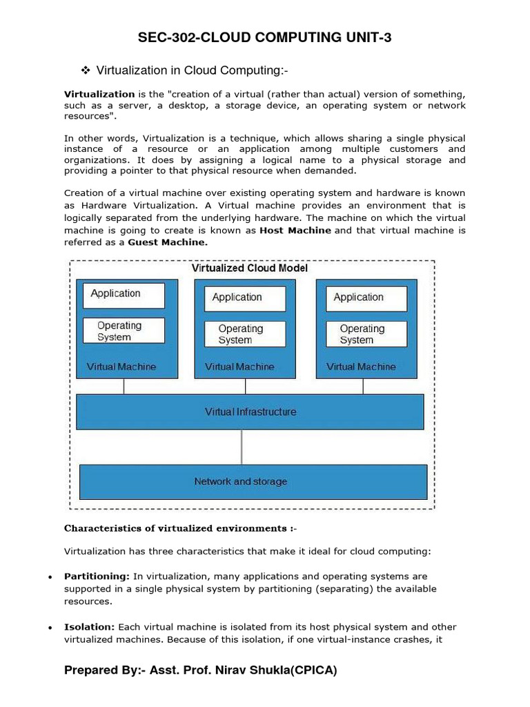 Sec-302-Cloud Computing Unit-3 | PDF | Virtualization | Cloud Computing