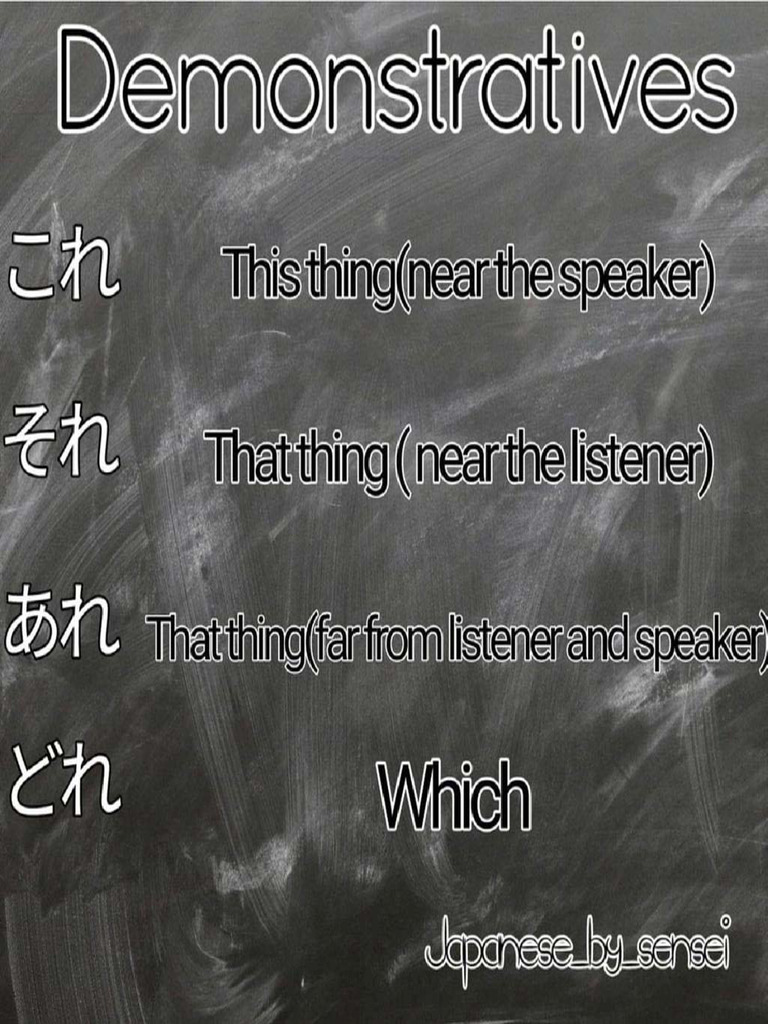 Japanese Desmonstratives Words 1 | PDF