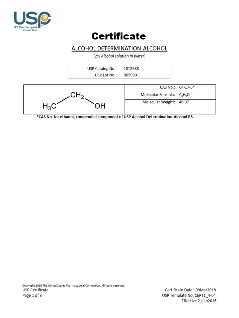 Certificate: Alcohol Determination-Alcohol | PDF | Copyright | Business Law