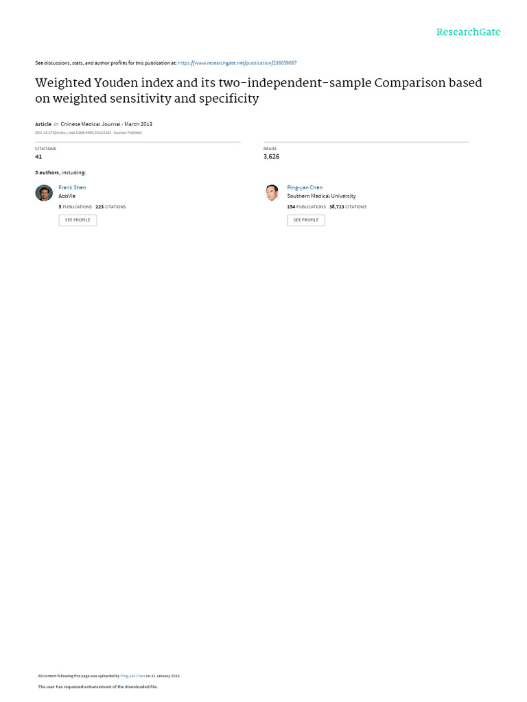 Li Et Al. - 2013 - Weighted Youden Index and Its Two-Independent-Samp ...