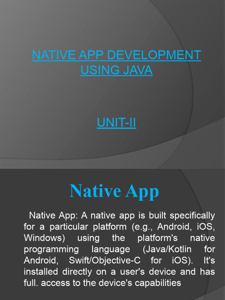 App Development-Unit 2 | PDF | Mobile App | Web Application
