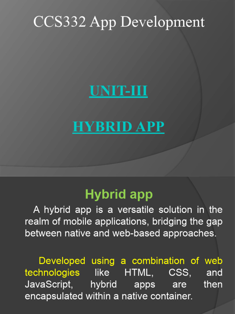 App Development-Unit 3 | PDF | Mobile App | Cross Platform Software