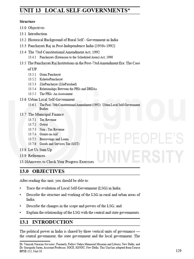 Unit13 Local Self-Government | PDF | Taxes | Government Unit13 Local Self-Government | PDF | Taxes | Government