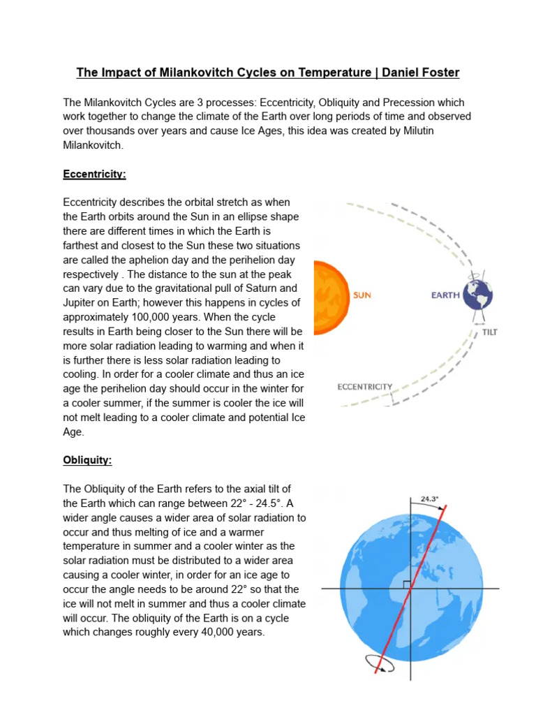 Milankovitch Cycles - Research Task | PDF | Apsis | Celestial Mechanics