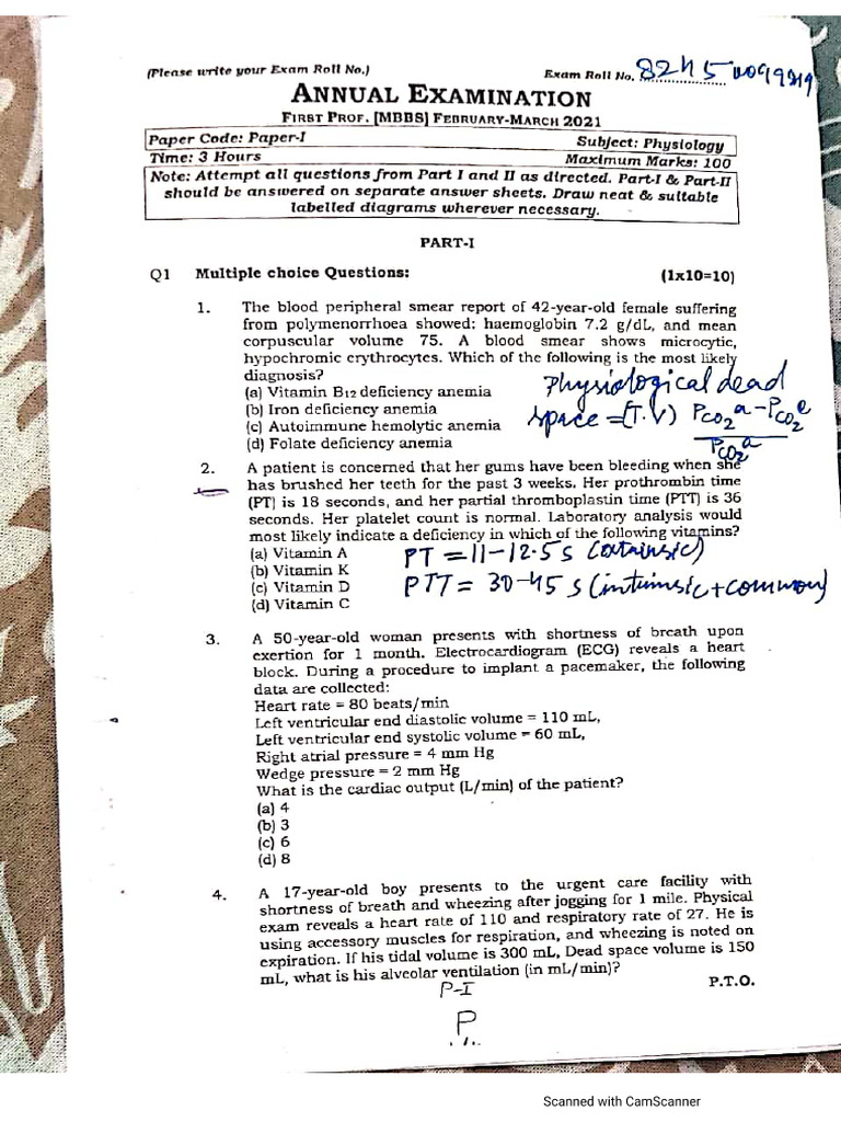 2019 - 2020 Proff. Paper VMMC | PDF