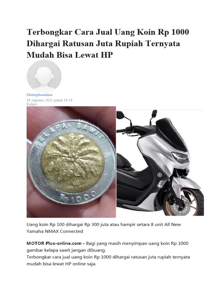 Terbongkar Cara Jual Uang Koin RP 1000 Dihargai Ratusan Juta Rupiah ... Terbongkar Cara Jual Uang Koin RP 1000 Dihargai Ratusan Juta Rupiah ...