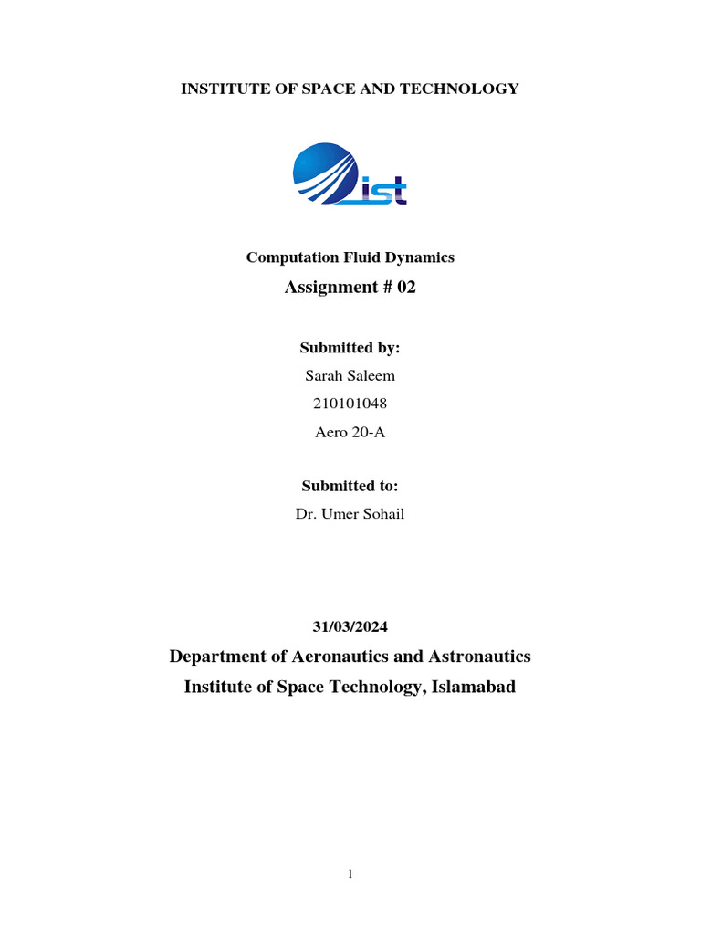 Computational Fluid Dynamics Assignment 2 | PDF