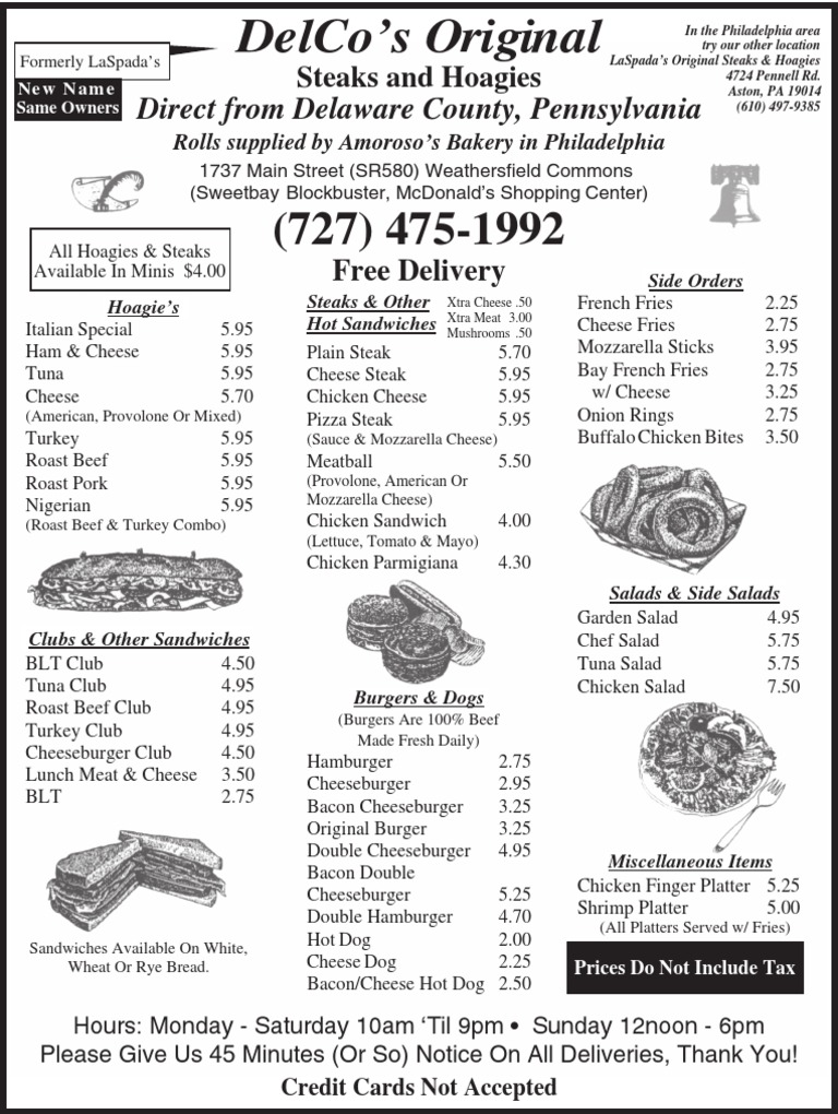 Delcos Menu | PDF