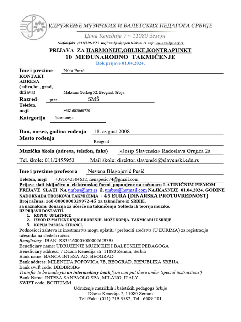 Prijava - Nikapuric 1 | PDF