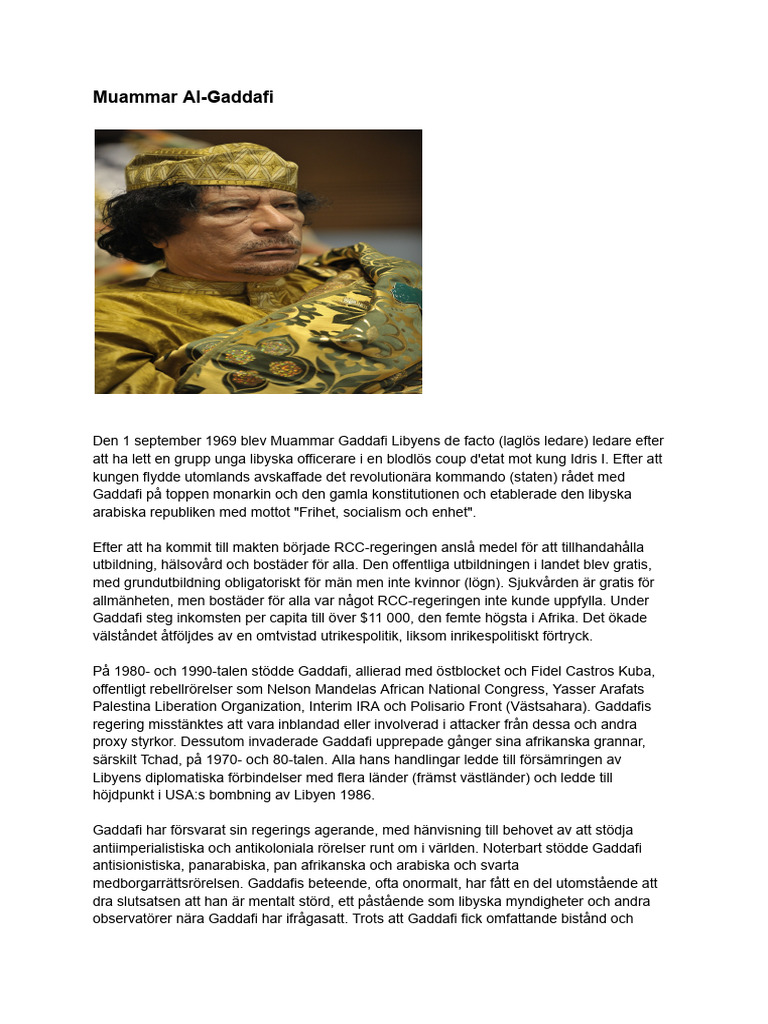Muammar Al - Gaddafi | PDF