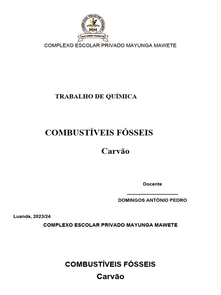 Combustíveis Fósseis: Carvão e Impactos | PDF | Combustíveis fósseis ...
