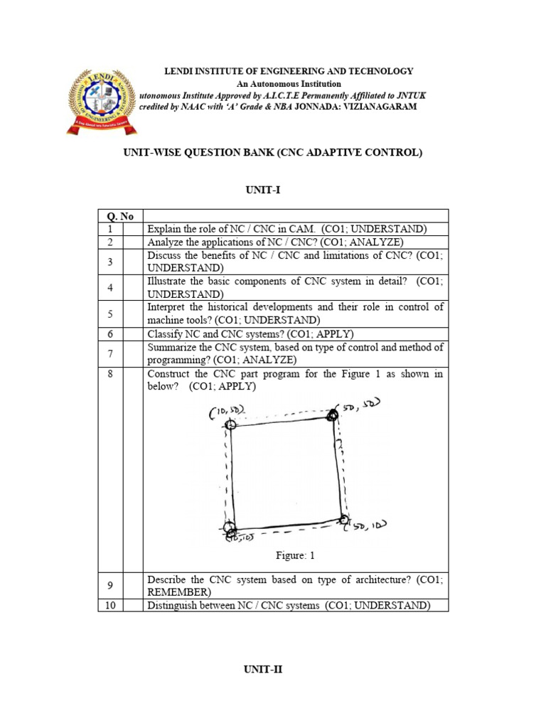 CNC ADC _QUESTION BANK | PDF | Numerical Control | Engineering