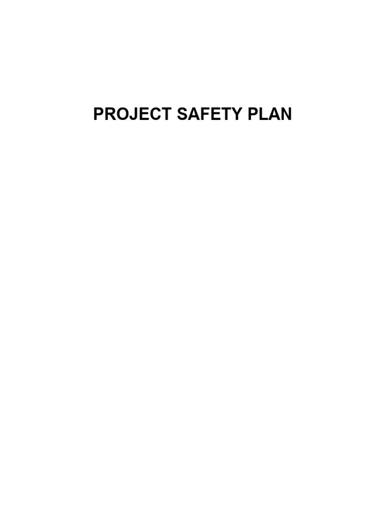 Standard Project Safety Plan | PDF | Occupational Safety And Health ...