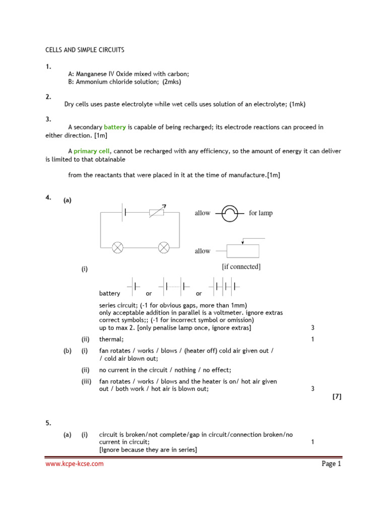 Cells and Simple Circuits Overview | PDF | Manufactured Goods | Battery ...