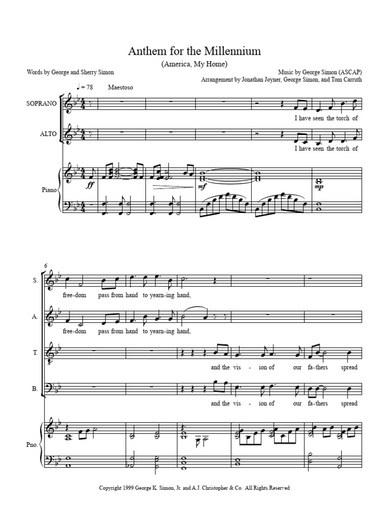 Anthem For The Millennium (America, My Home!) | PDF