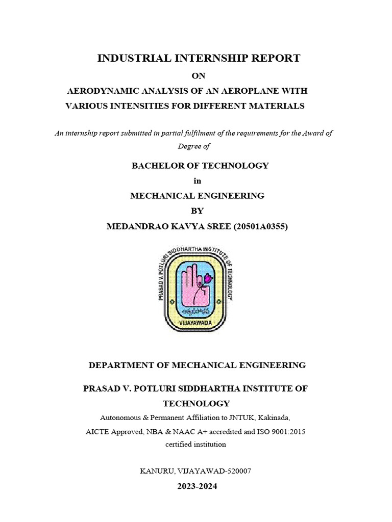 Aerodynamic Analysis of An Aeroplane With Various Intensities For ... Aerodynamic Analysis of An Aeroplane With Various Intensities For ...