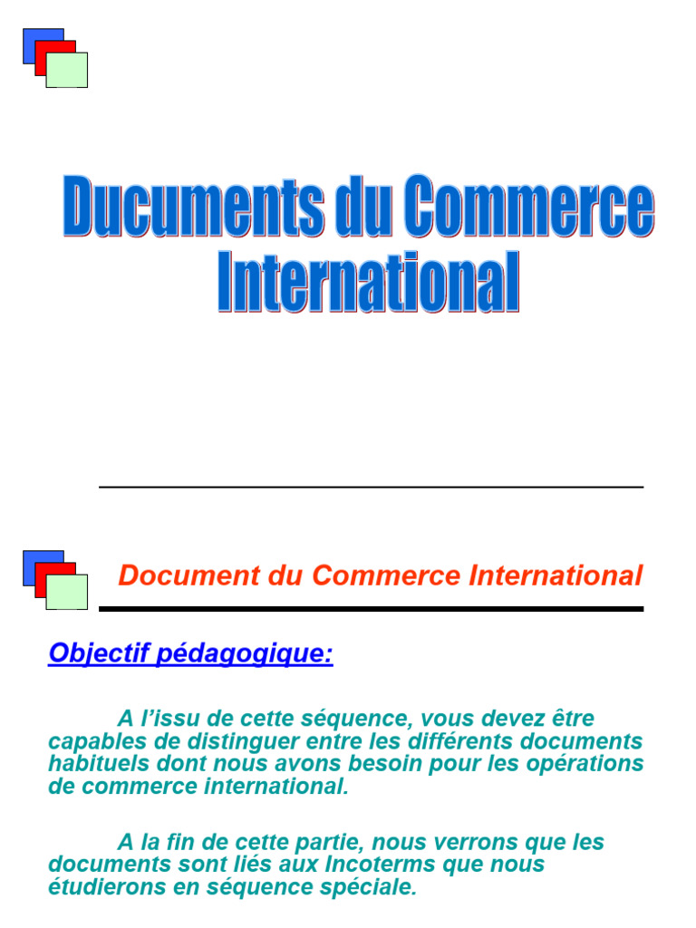 Documents Du Commerce International | PDF | Connaissement | Transport