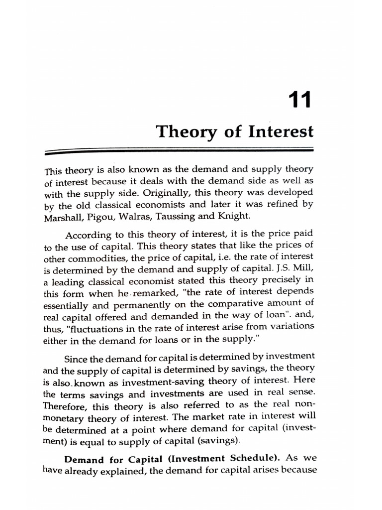Theory of Interest Economics | PDF
