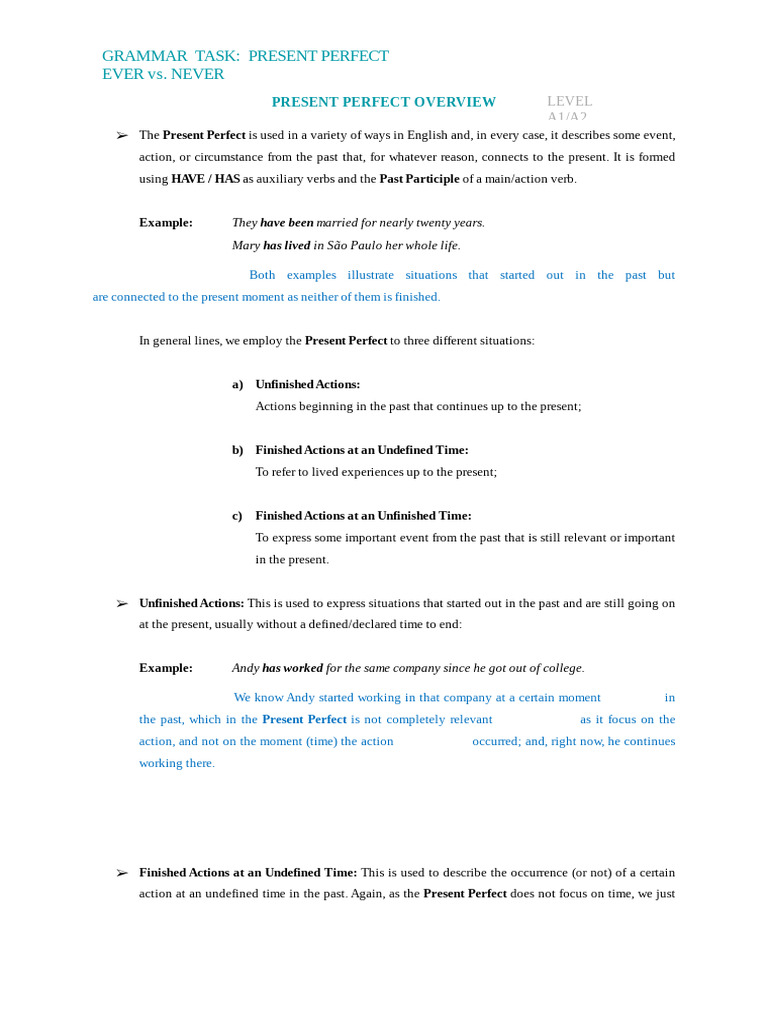Task 050 Present Perfect Ever Never Alex Costa k3ddwf | Download Free ...