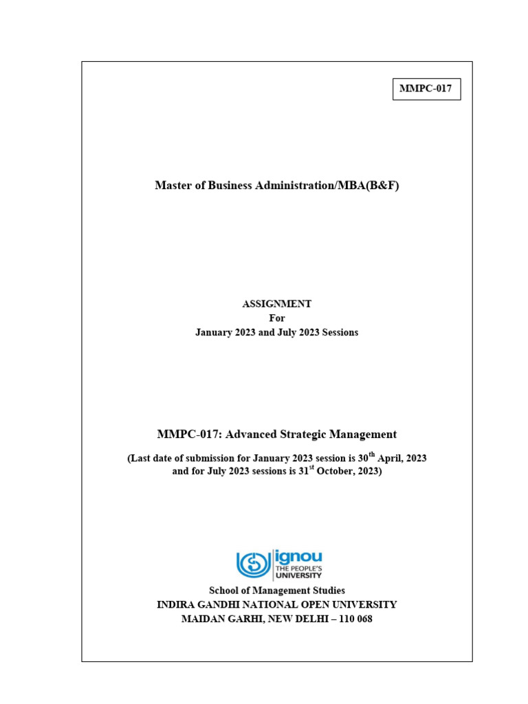 MMPC 017 Assignment | PDF