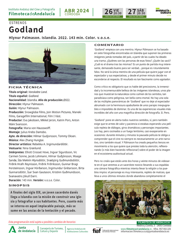 CO - 2024-04-26 - (20'30) - 2024-04-27 - (20'30) - Godland | PDF