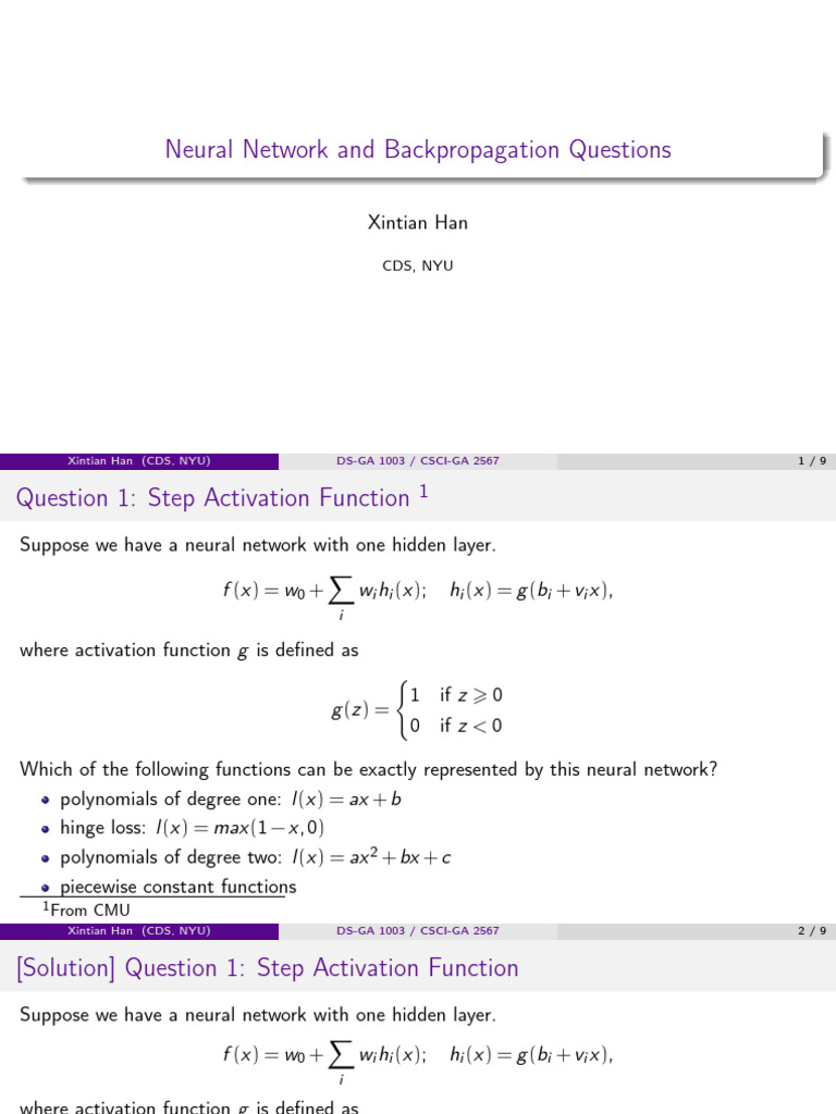 Neural Network Questions | PDF | Theoretical Computer Science | Applied Mathematics