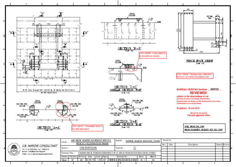 163 - 55m Work Boat - Under Deck Strengthening I - W - O - Spud Winch ...