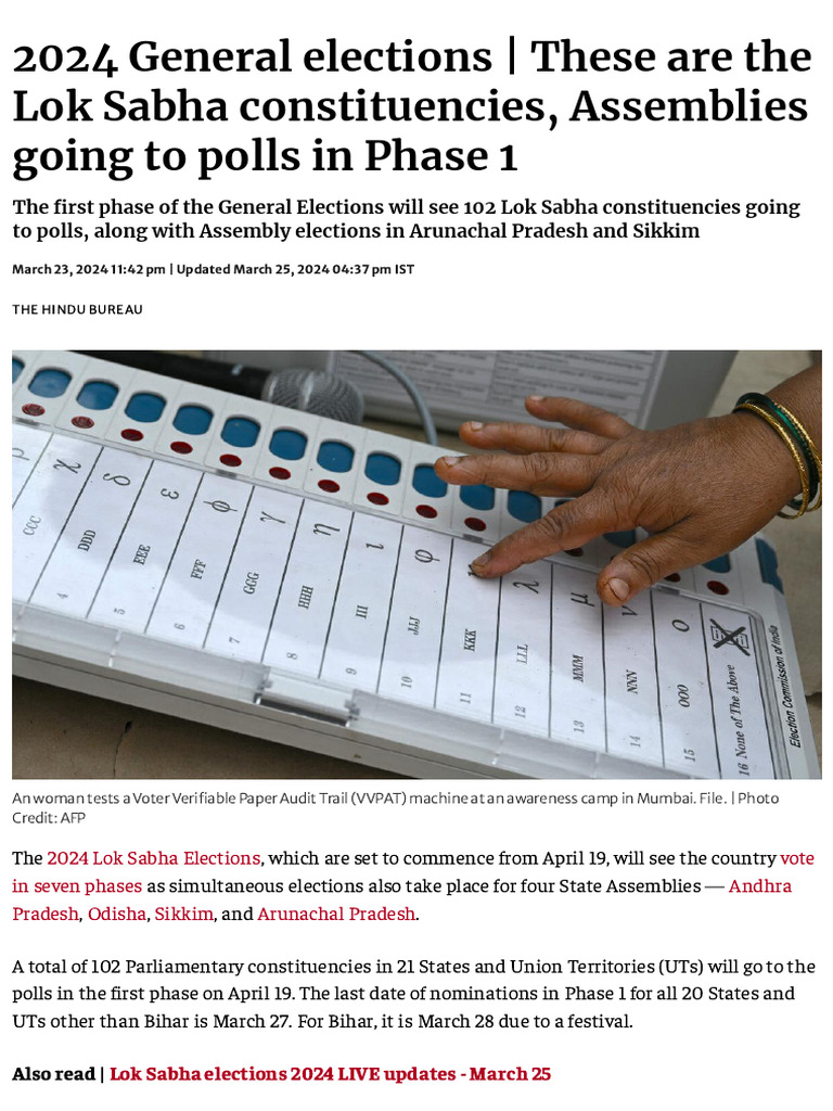 2024 General elections _ These are the Lok Sabha constituencies, Assemblies going to polls in ...
