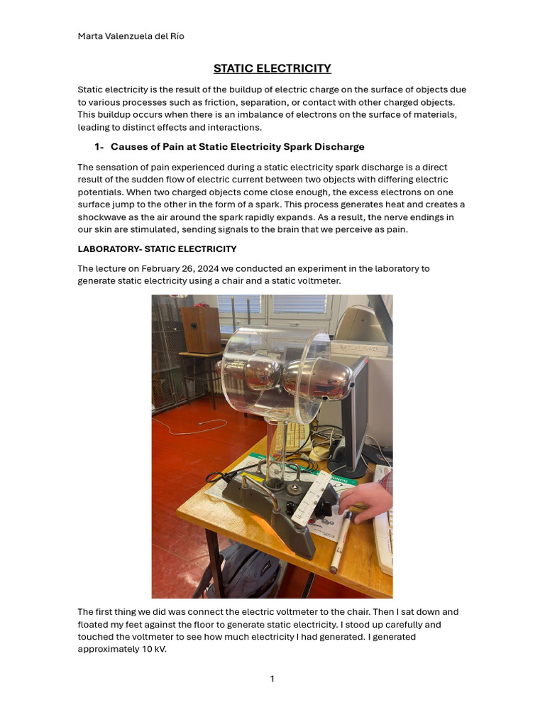 High Voltage Technology Lab 2 Marta | PDF | Electricity | Electrostatic ...