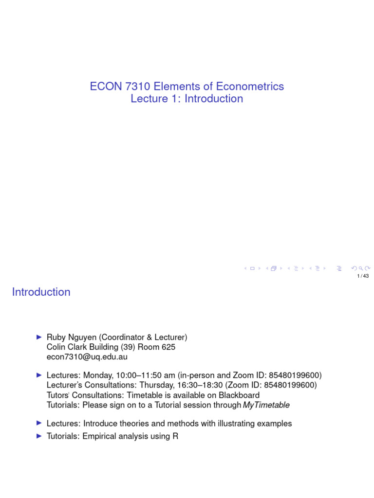 Lecture 1 Introduction | PDF | Estimator | Bias Of An Estimator