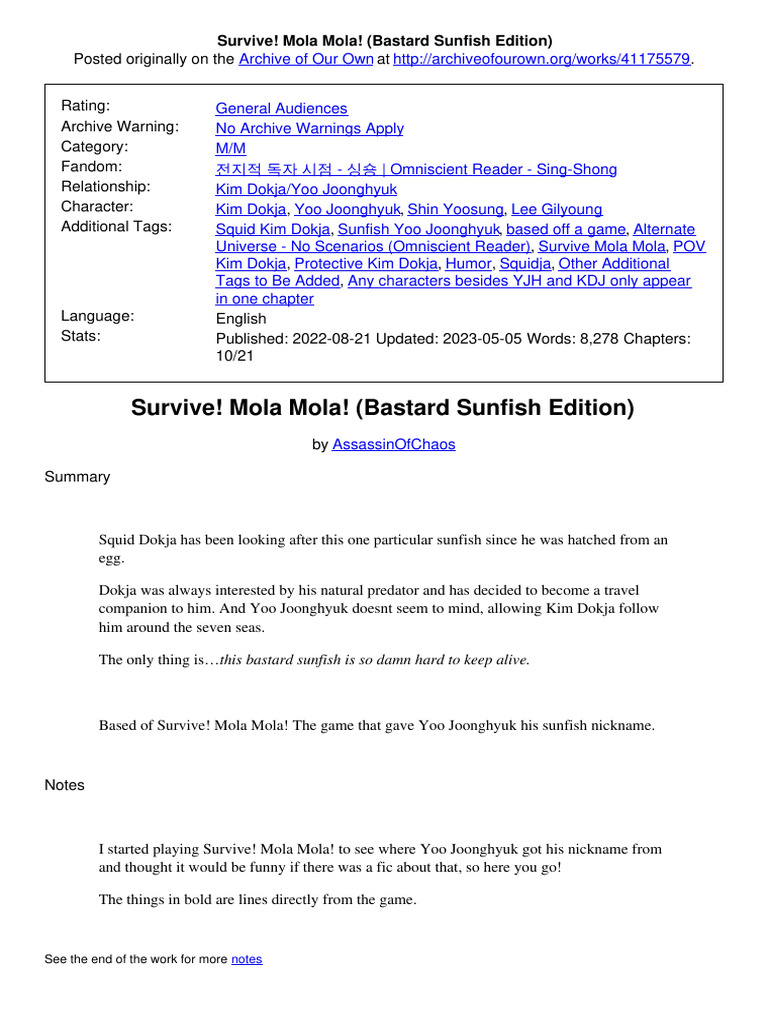 Survive Mola Mola - Orv | PDF | Fish