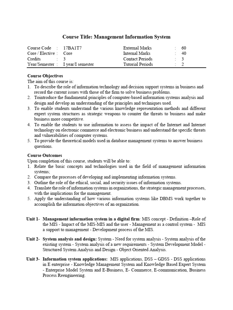 Mis CS | Download Free PDF | Information System | Information