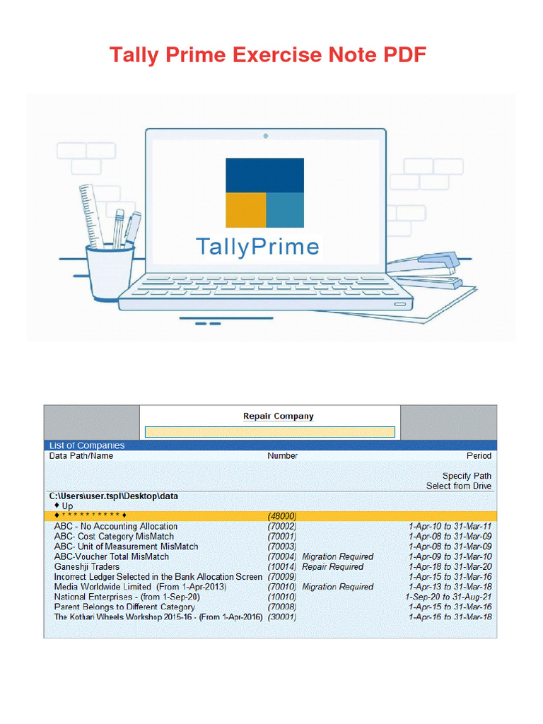 Tally Prime Practice Exercises PDF | PDF | Cheque | Government Finances