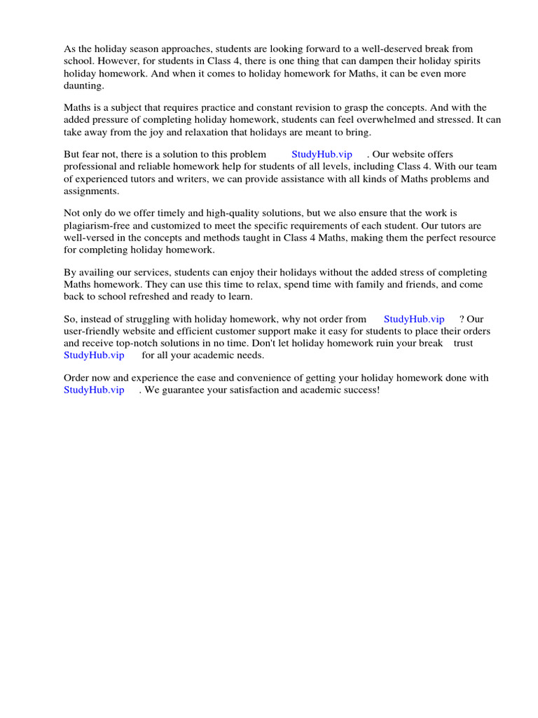 Holiday Maths Homework Help For Class 4 Pdf Homework Facebook
