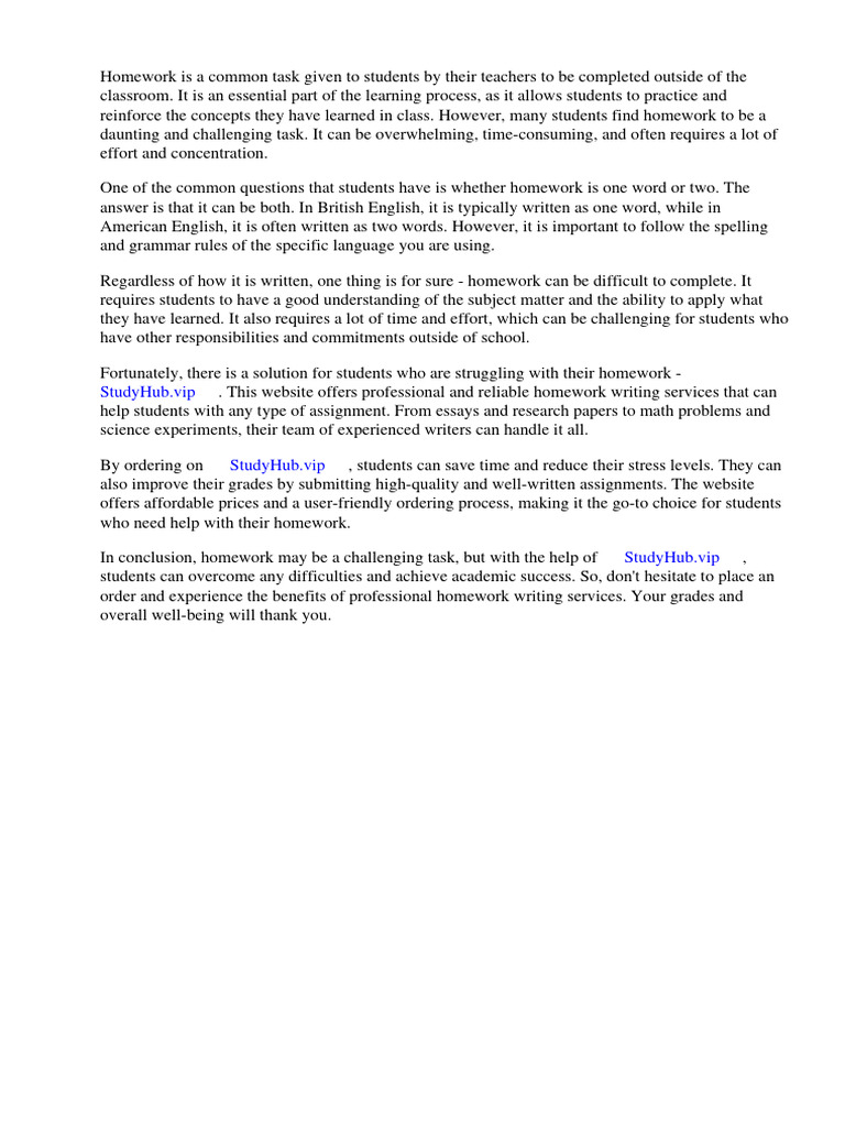 Is Homework One Word | Download Free PDF | Homework | Teachers