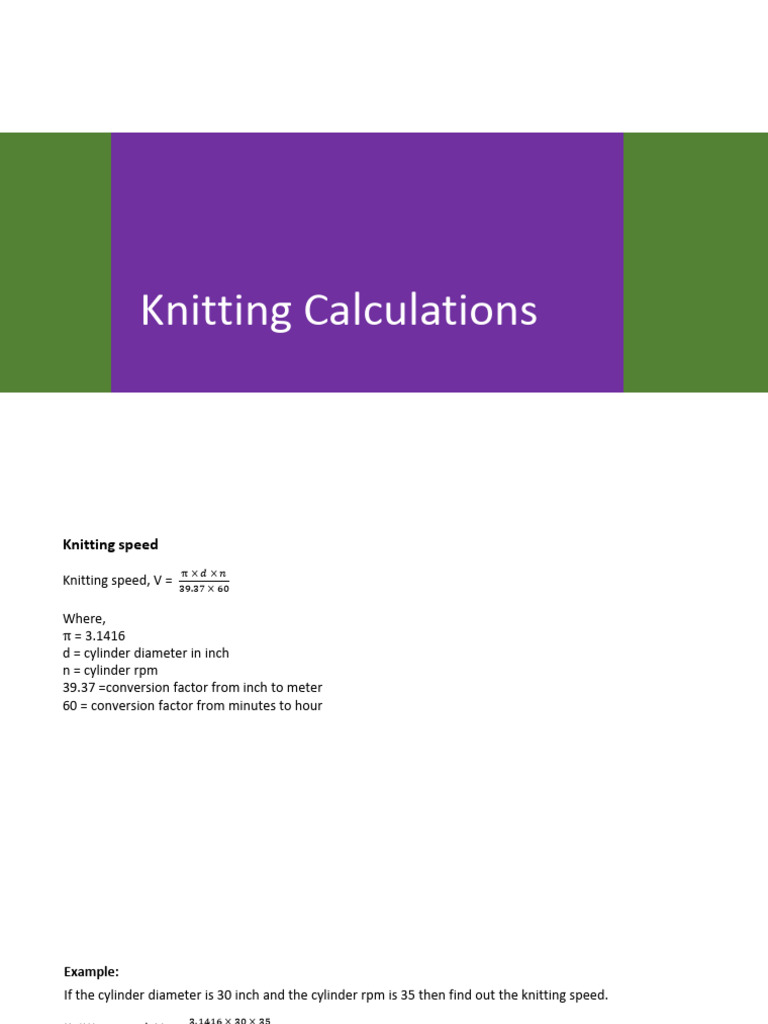 Chapter 9 Knitting Calculations | Download Free PDF | Gauge (Knitting) | Knitting
