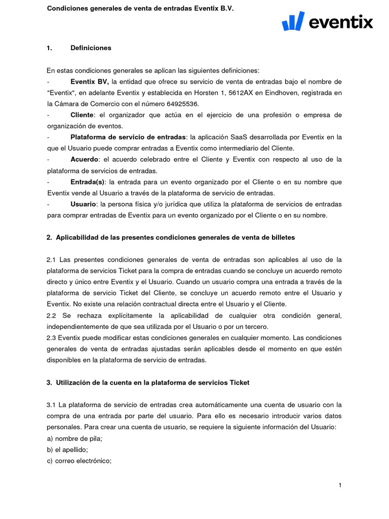 2018 Visitor Terms Es Es | PDF | Finanzas y dinero | Derecho