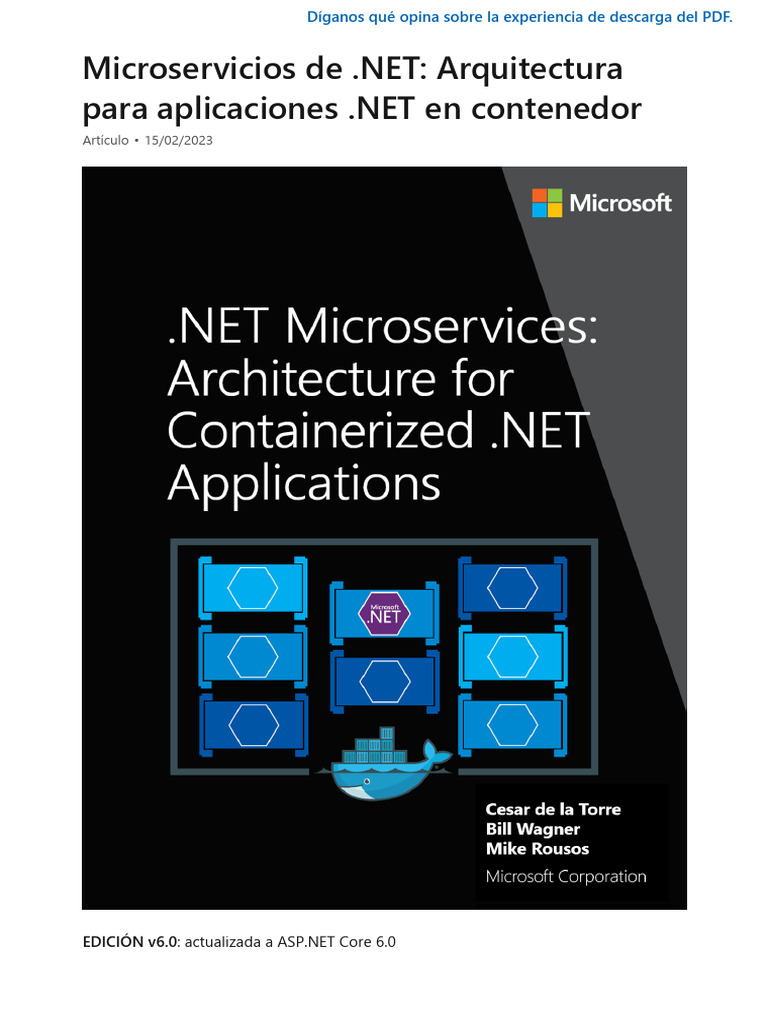 Dotnet Architecture Microservices | PDF | .NET Framework | Computación ... Dotnet Architecture Microservices | PDF | .NET Framework | Computación ...