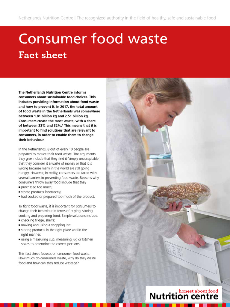 Factsheet Food Waste | PDF | Behavior | Refrigerator