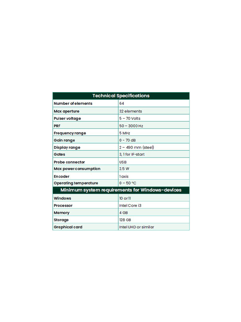 Technical Specifications | PDF