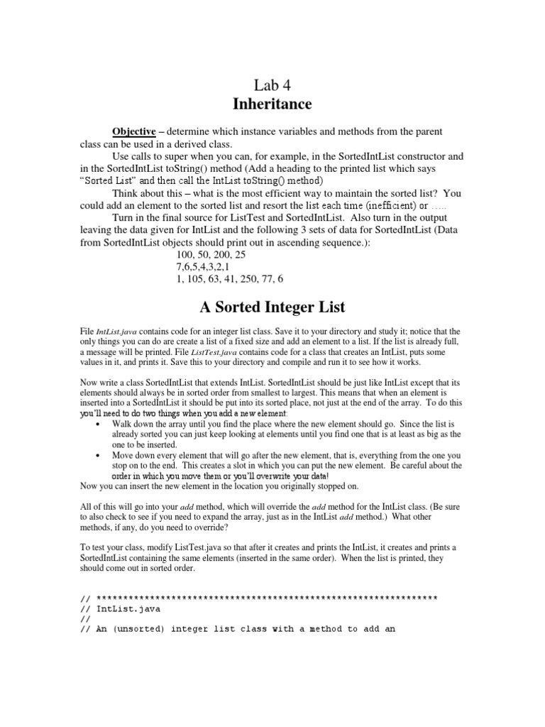 Lab 4 | PDF | Integer (Computer Science) | Java (Programming Language)