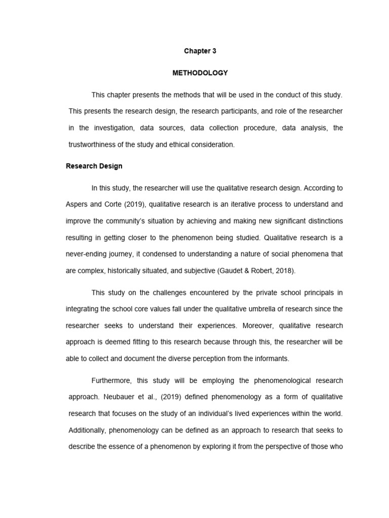 Sample Chapter 3 METHODOLOGY | PDF | Qualitative Research | Informed ...