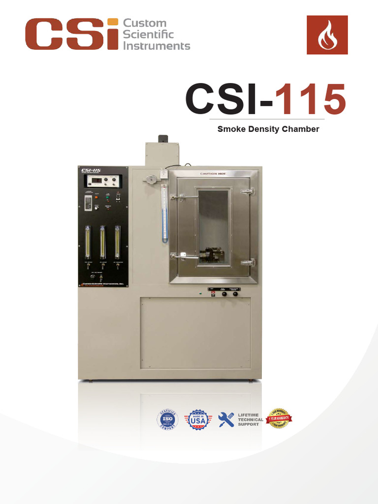 CSI-115 Smoke Density Chamber Brochure | PDF | Calibration | Flow ...