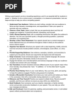 Class 11 Speech Writing Guide | PDF