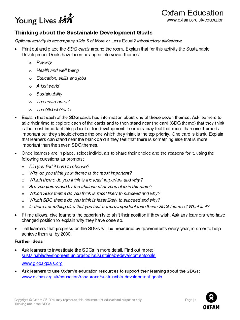 Thinking About The Sdgs Pdf Natural Environment Economies