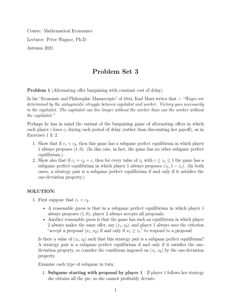 PS3 Sol | PDF | Economies | Economic Theories